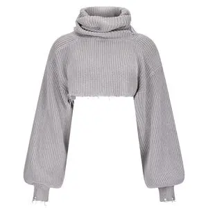 ARDEA Cropped Mask Knit Sweater