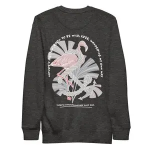 ANCHOR & CREW Heather Flamingo Cotton Blend Sweatshirt - Black