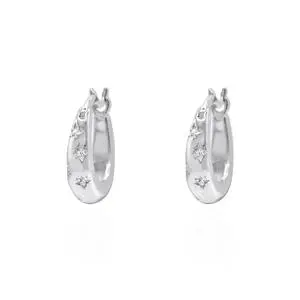 LUNA CHARLES Esti Star Hoop Earrings In 18k Vermeil - Silver