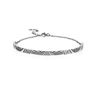 LEE RENEE Patterned Bar Bracelet - Silver
