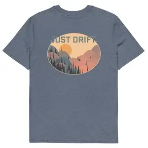 ANCHOR & CREW Heather Just Drift. Seeker Organic Cotton T-shirt - Blue