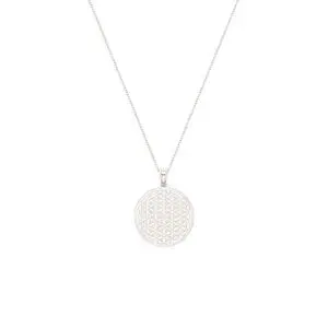 SEVEN SAINTS Flower Of Life Rhodium-plated Necklace - Silver