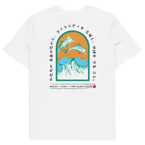 ANCHOR & CREW Think Ocean Five Japan Gurafiku Organic Cotton T-Shirt White