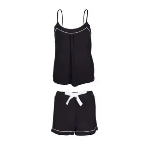 PRETTY YOU Bamboo Cami & Short Pyjama Set - Black
