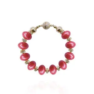 SAULE LABEL Mika Beaded Bracelet With Crystal Rondelles And Magnetic Clasp - Gold/yellow