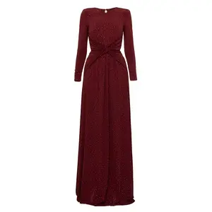 NISSA Rhinestone-embellished Jersey Maxi Dress - Red