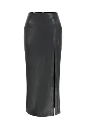 NAZLI CEREN Lea Vegan Leather Maxi Skirt