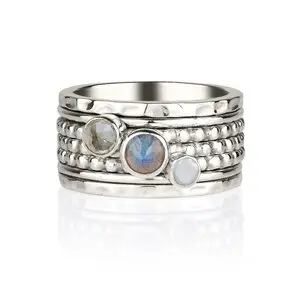 CHARLOTTE'S WEB JEWELLERY Ethereal Galaxy Spinning Gemstone Ring - Silver