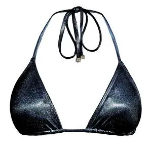 ENEZ SWIM Nova Triangle Bikini Top - Black/silver