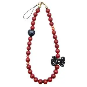 FARRA Bamboo Coral With Bow Charm Versatile Phone Strap - Red