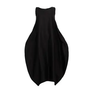 BIANCA POPP Semiballoon Cotton Dress - Black
