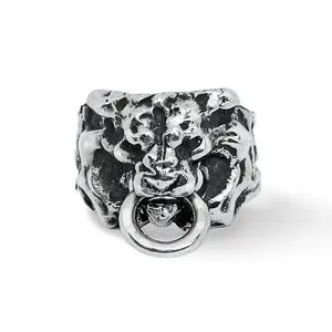 PERRY GARGANO Lion Knocker Sterling Ring - Silver
