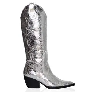 TERRY DE HAVILLAND Annie Cowboy Boot - Silver