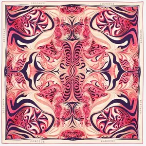 KARGEDE Designer Silk Scarf – Square, Mulberry Twill - Pink