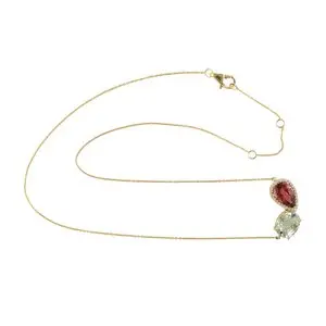 ARTISAN Tourmaline And Diamond 14k Yellow Pendant Necklace - Gold
