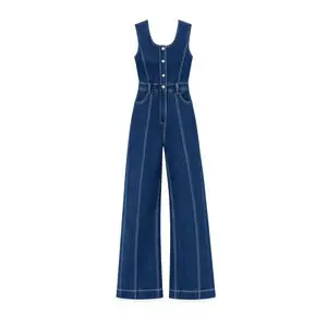 YUMI Denim Fitted Jumpsuit