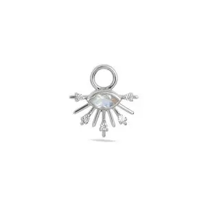 ZOHREH Moonstone And White Sapphire Earring Charm - Silver