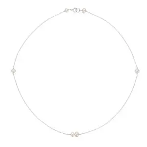LILY & ROO Sterling Six Pearl Choker Necklace - Silver