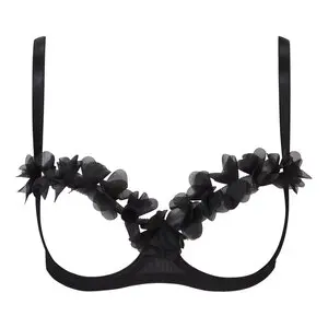 BELLE ET BON BON Fifi Petal Bralette - Black