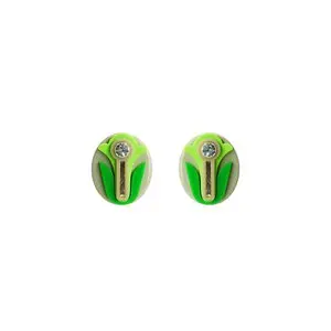 GISSA BICALHO Flower Camafeu Acrylic Earrings - Green