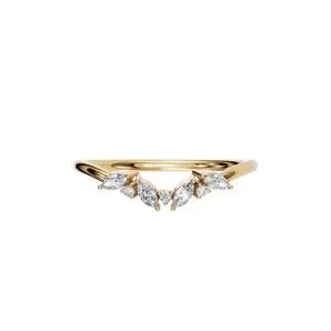 AYA FINE JEWELRY 18k Gold Marquise And Round Diamond Ring - Yellow