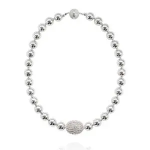 SAULE LABEL Cassia Hematite Beaded Necklace - Silver