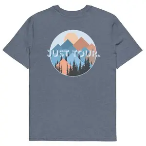 ANCHOR & CREW Heather Just Tour. Seeker Organic Cotton T-shirt - Blue