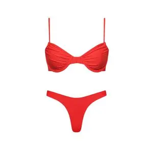 PLAYALUXE High Cut Underwire Bikini Set - Red
