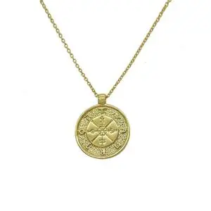 AUROZIA Tarot The Wheel Of Fortune Pendant Necklace - Gold