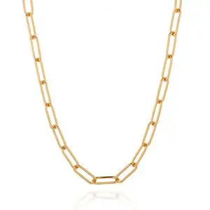 NELLOU JEWELLERY Paperclip Plated Sterling Silver Necklace - Gold