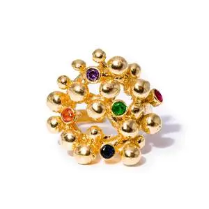 KYBELE STUDIO Gold Plated Gemstone Ring - Yellow