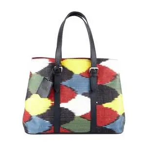 SJW BAGS LONDON Avenue Ikat Tote Bag - Black