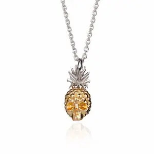 KASUN LONDON Forbidden Pineapple Pendant Necklace - Silver