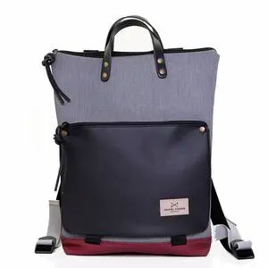 DANIEL CHONG Waterproof Iconic Book Holder Backpack - Black/grey/red