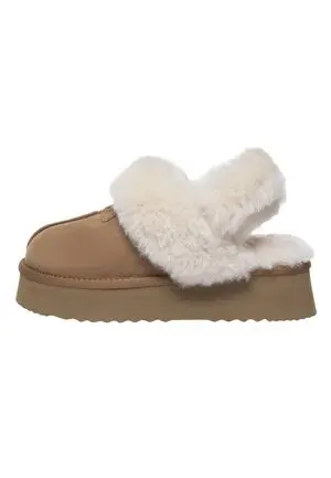 EVERAU AUSTRALIA Fantail Leather Slippers With Removable Straps - Gold