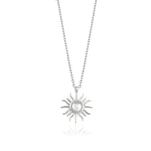 THE PHEIA Sun Pendant Necklace - Silver
