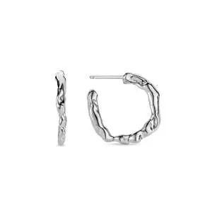 LULU AND BOO JEWELLERY Medium Sterling Hoop Earrings - Silver