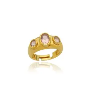 LINYA JEWELLERY Rosie Stone Signet Ring - Pink