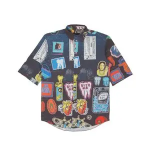 MYSIMPLICATED Short Sleeve Shirt Stickers Design Recycled Fabric