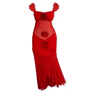 SVARINI Embroidered Rose Dress