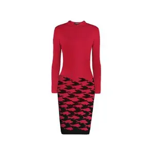 RUMOUR LONDON Knitted Jacquard Dress - Red