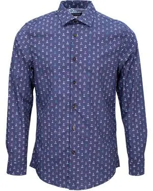 LORDS OF HARLECH Nigel Guitar Skulls Shirt Skipper - Blue