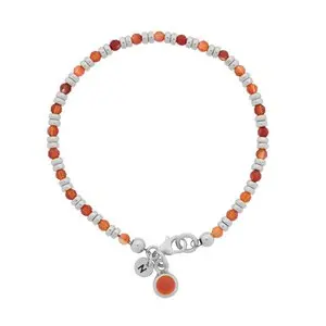 NELLOU JEWELLERY Linear July Birthstone Carnelian Bracelet - Orange