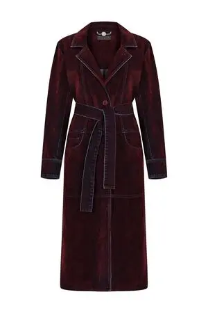 GOC DENIM Flocked Denim Trench Coat