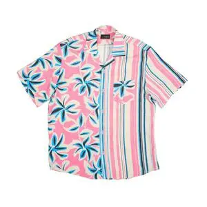EIGHT X Paradise Relaxed Fit Short Sleeve Shirt - Pink