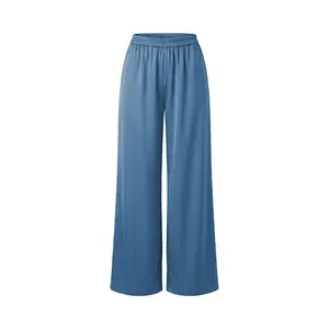 JANARA JONES Satin Wide-leg Lounge Pants