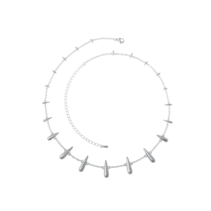 LUCY QUARTERMAINE Sterling Shard Station Necklace - Silver