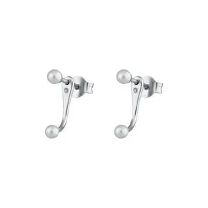 SCREAM PRETTY Pearl Dot Ear Jacket Stud Earrings - Silver