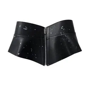 CIRCULAR PATH Lace Up Corset Belt - Black/silver