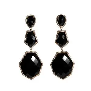 STEPHANIE BROWNE AUSTRALIA Baroness Earrings - Gold/black